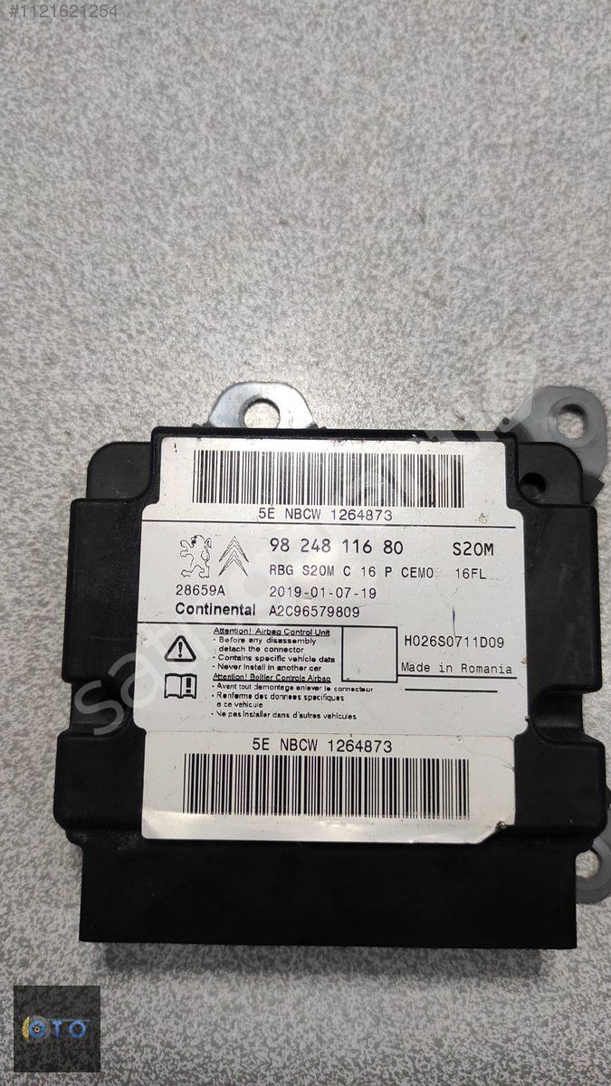 PEUGEOT 3008 AİRBAG BEYNİ 9824811680 - satisgaranti.com